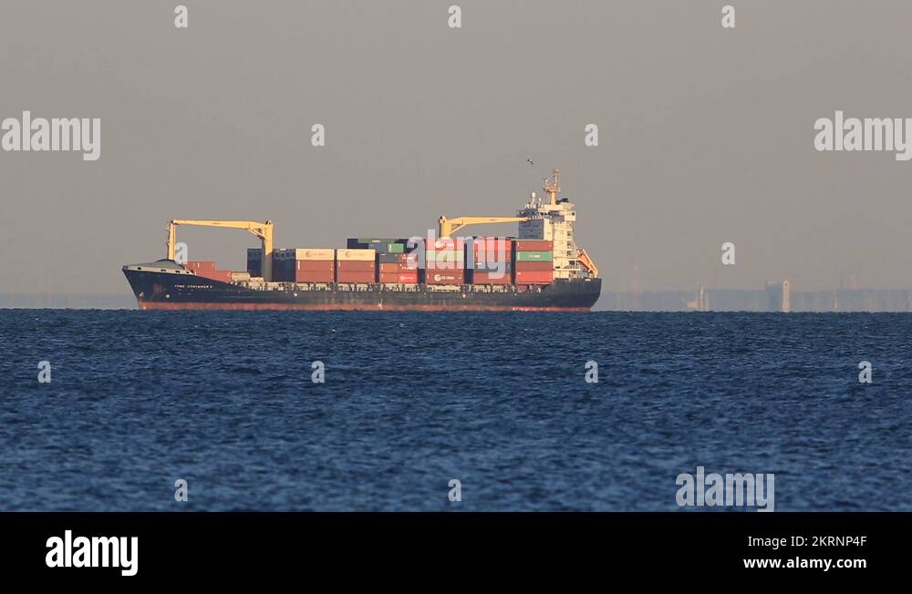 Cargo ship sailing at Tokyo bay, Tokyo, Japan Stock Video Footage - Alamy