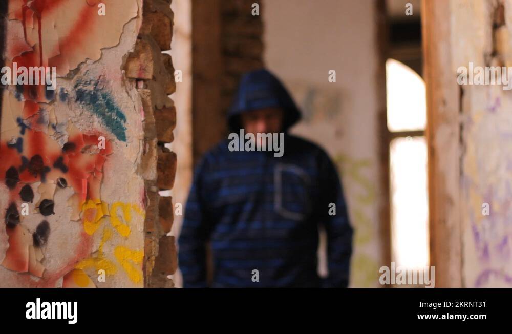 Hip Hop ghetto house with a graffiti and bum Stock Video Footage - Alamy