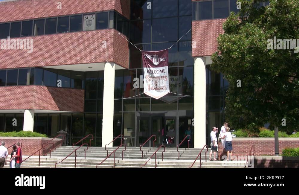 Virginia Tech student center with welcome banner Stock Video Footage ...