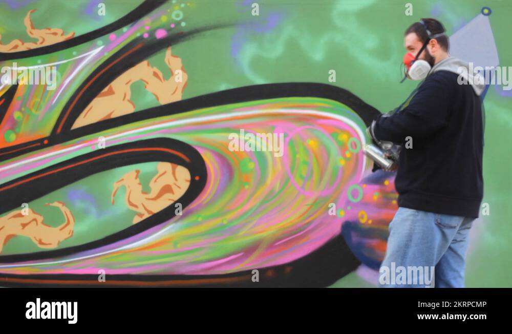 Hip Hop Street art and urban wall graffiti 1920x1080 full hd footage ...