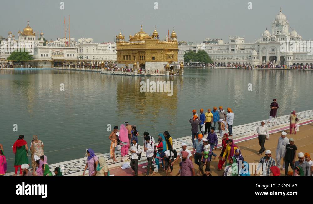 Pilgrims visit the Golden Temple in Amritsar, India Stock Video Footage ...