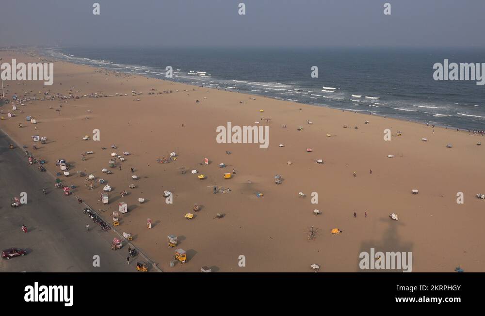 Overview of Marina Beach, a popular place to visit in Chennai, India ...