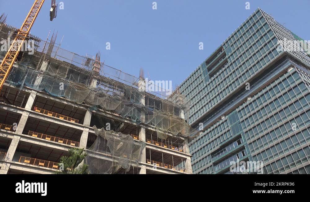 Construction of new office buildings in Mumbai India Stock Video ...