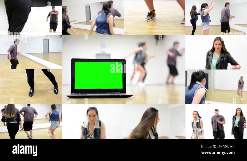 4K montage (compilation) - three dancers - green screen computer ...