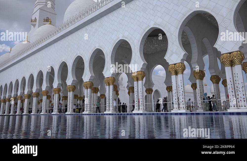 Abu Dhabi, people visit Sheikh Zayed Grand Mosque Stock Video Footage ...