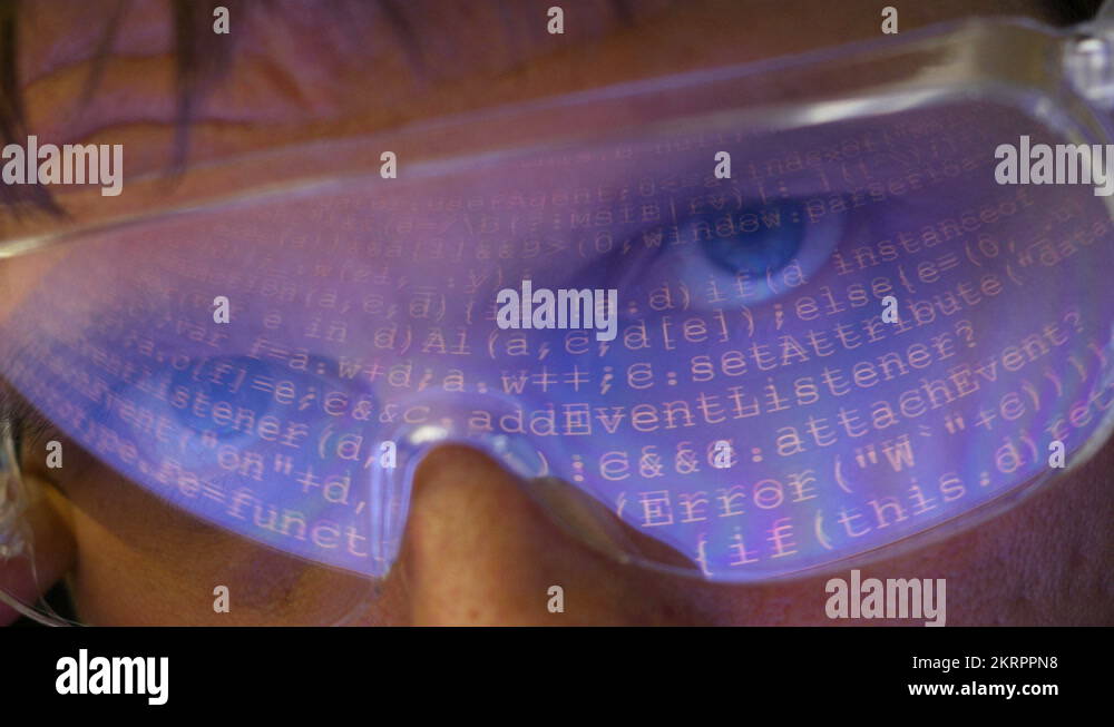 Scientist with lines of a code Stock Video Footage - Alamy