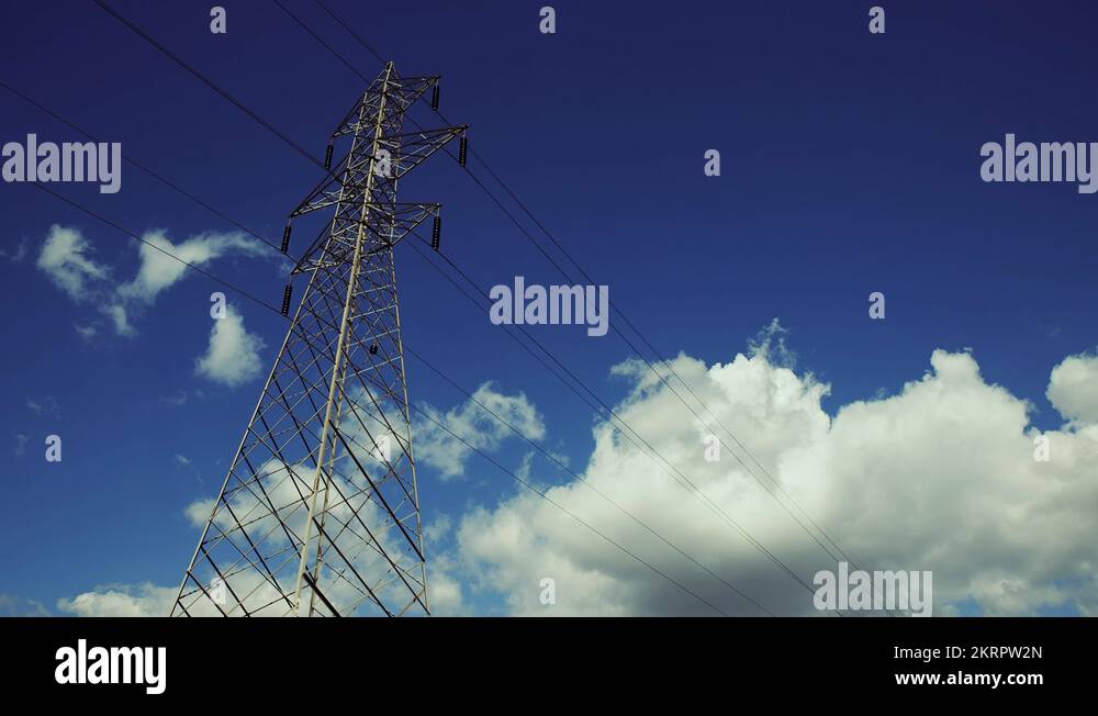 Blue sky electricity pylons Stock Videos & Footage - HD and 4K Video ...