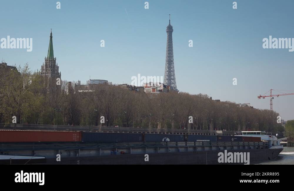 Seine River Eiffel Tower boat tour, Paris - 60fps Stock Video Footage ...