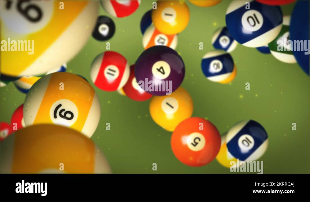 Billiard balls background Stock Video Footage - Alamy