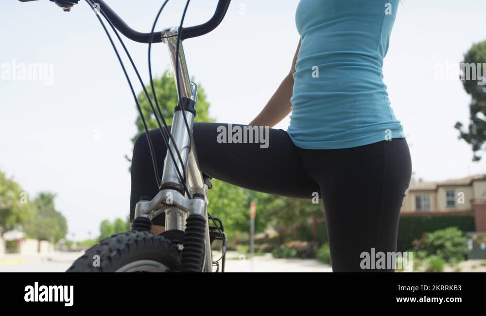 Girl exercise bike fitness health woman slim cycling Stock Videos ...