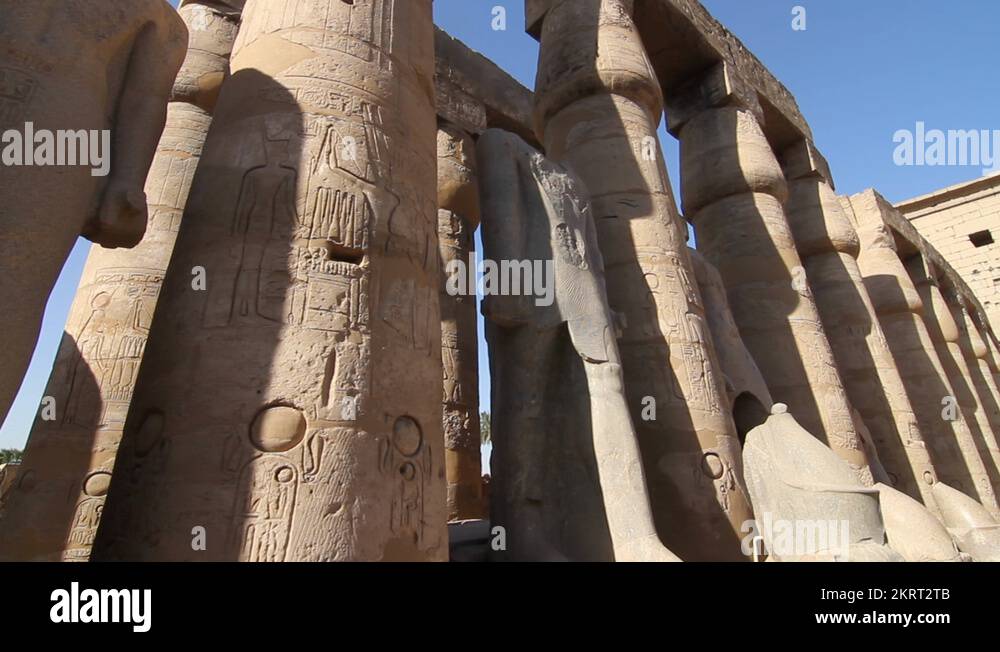 Ancient Egyptian columns and statues Stock Video Footage - Alamy