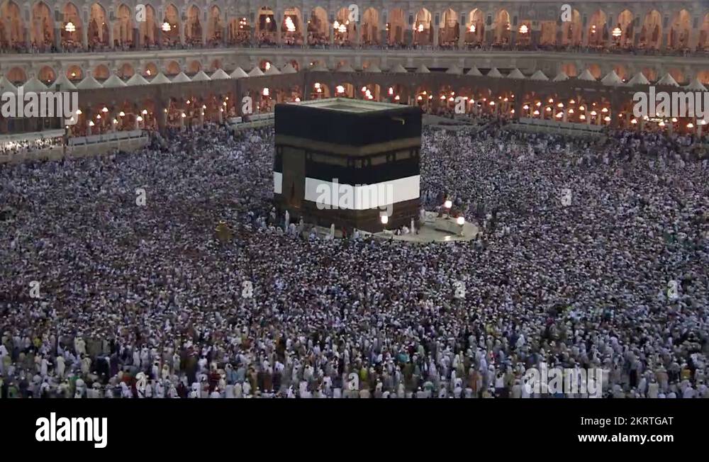 Muslim pilgrims circling around the Kaaba " Tawaf" at Macca Stock Video ...