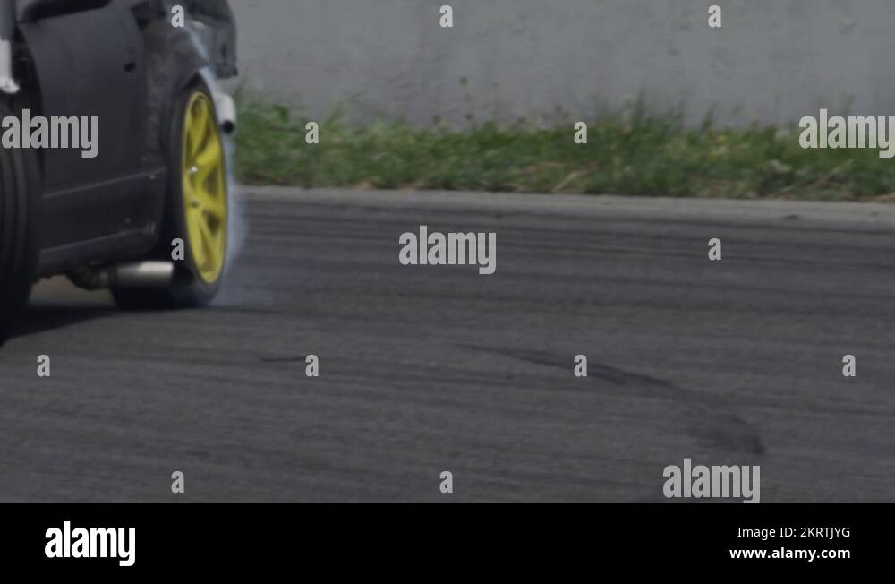 Race cars drifting on a track at a motorsport park Stock Video Footage ...