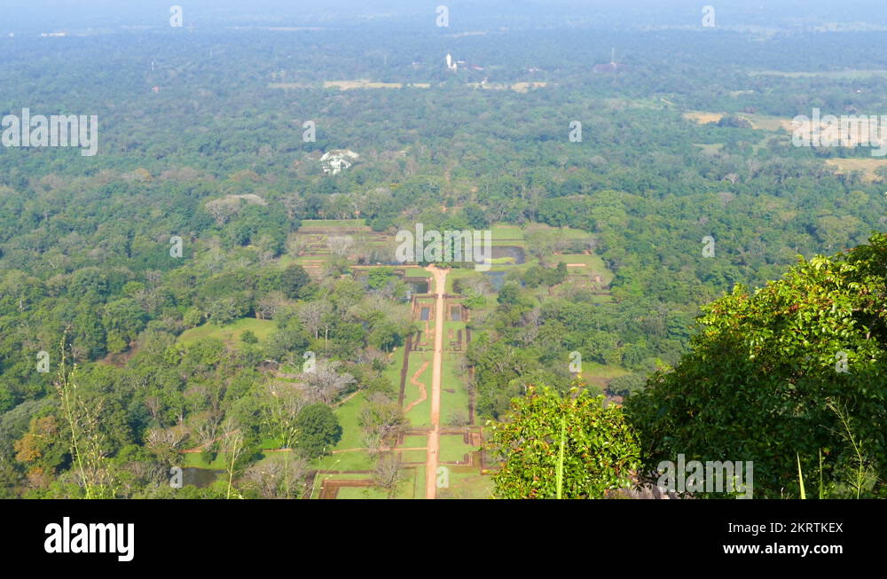Sigiriya garden in Sri Lanka - view from top Stock Video Footage - Alamy