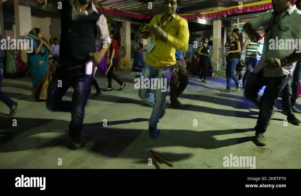 Young Indian men dancing in crowd at street in Jodhpur Stock Video ...