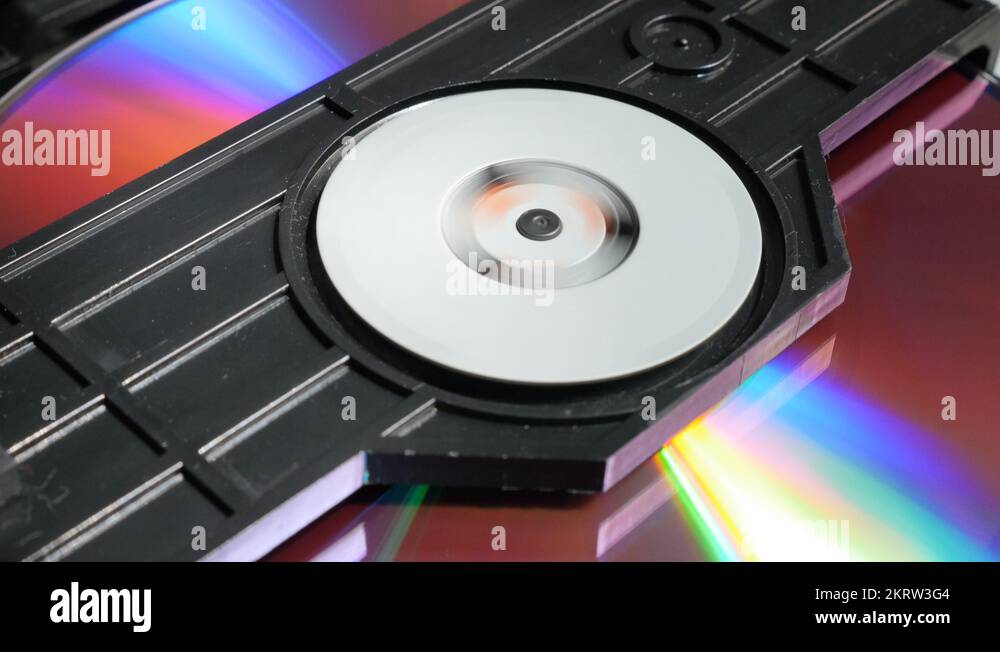 Compact disc mechanism playing media content 4K 2160p UltraHD footage ...