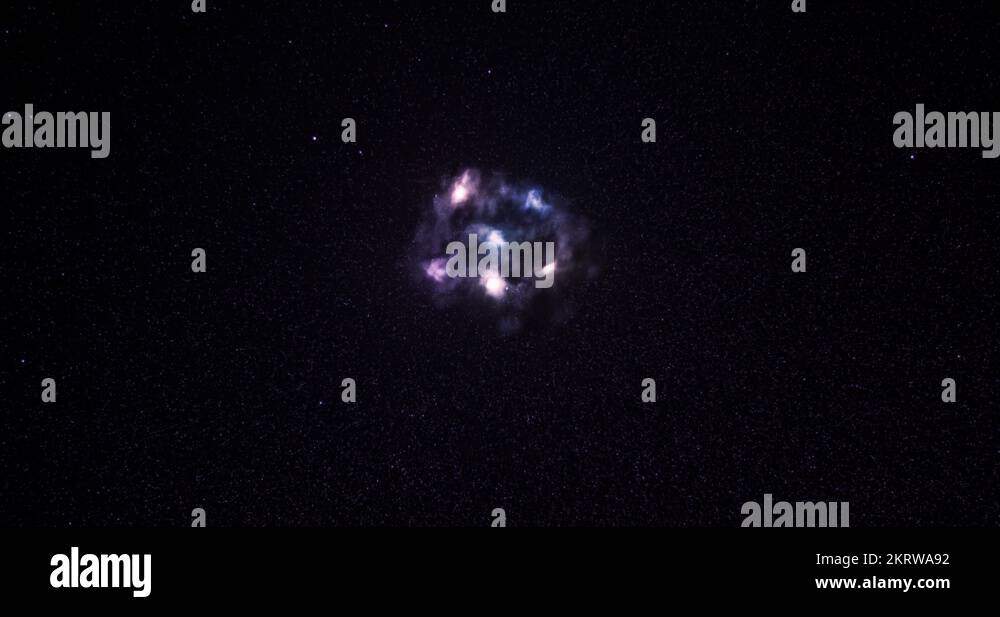 3d Flying Through Celestial Nebula In Space Full 4K Animation Stock ...