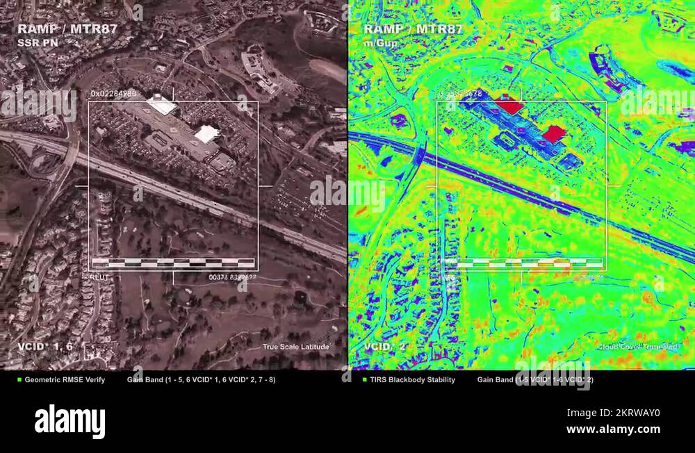 Aerial surveillance drone/UAV flyover of an urban or suburban mall ...