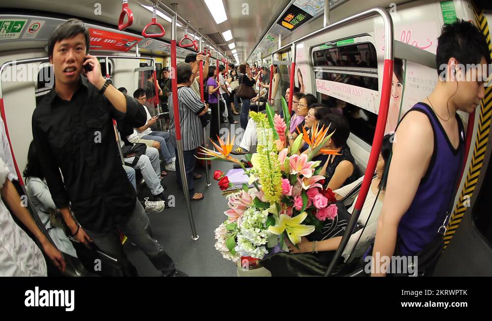 Riding the subway in Hong Kong Stock Video Footage - Alamy
