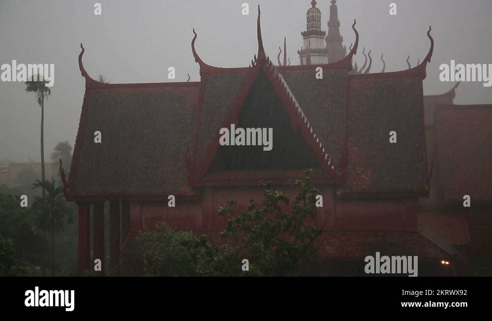 Flood after Monsoon Season Rain in Phnom Penh, Cambodia Stock Video ...