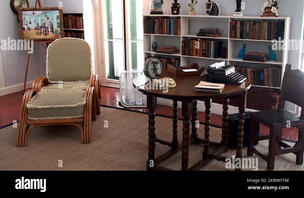 Study room of Ernest Hemingway at the Key West House Stock Video ...