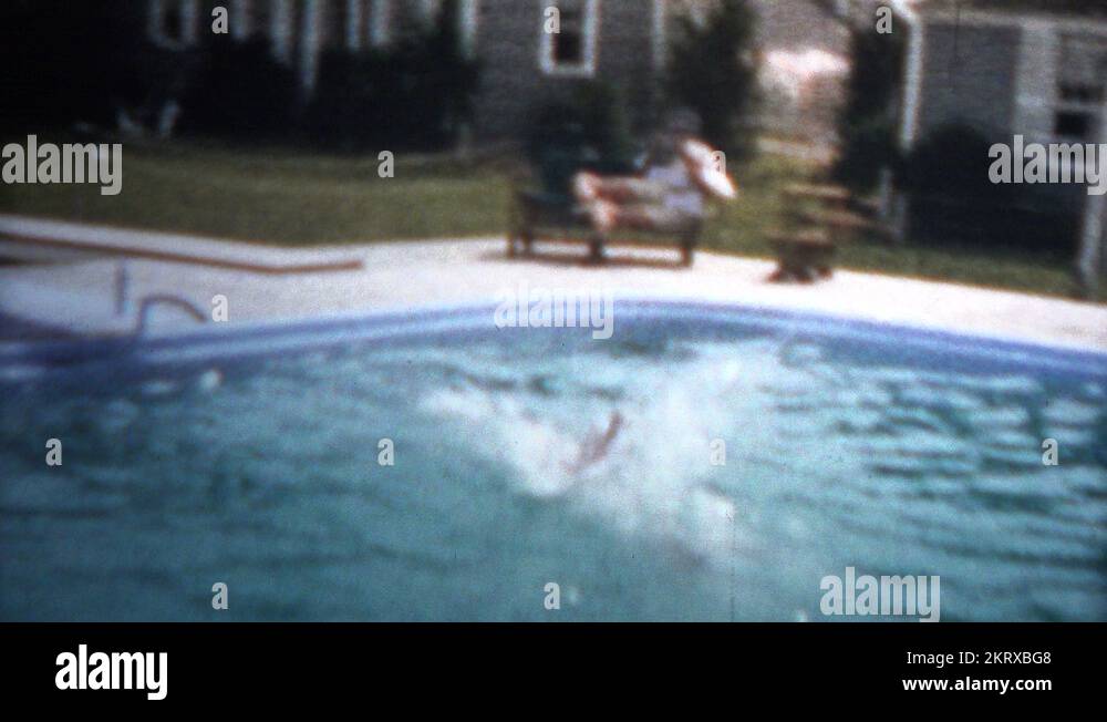 1959 - Man Woman Diving Board Pool Action Stock Video Footage - Alamy