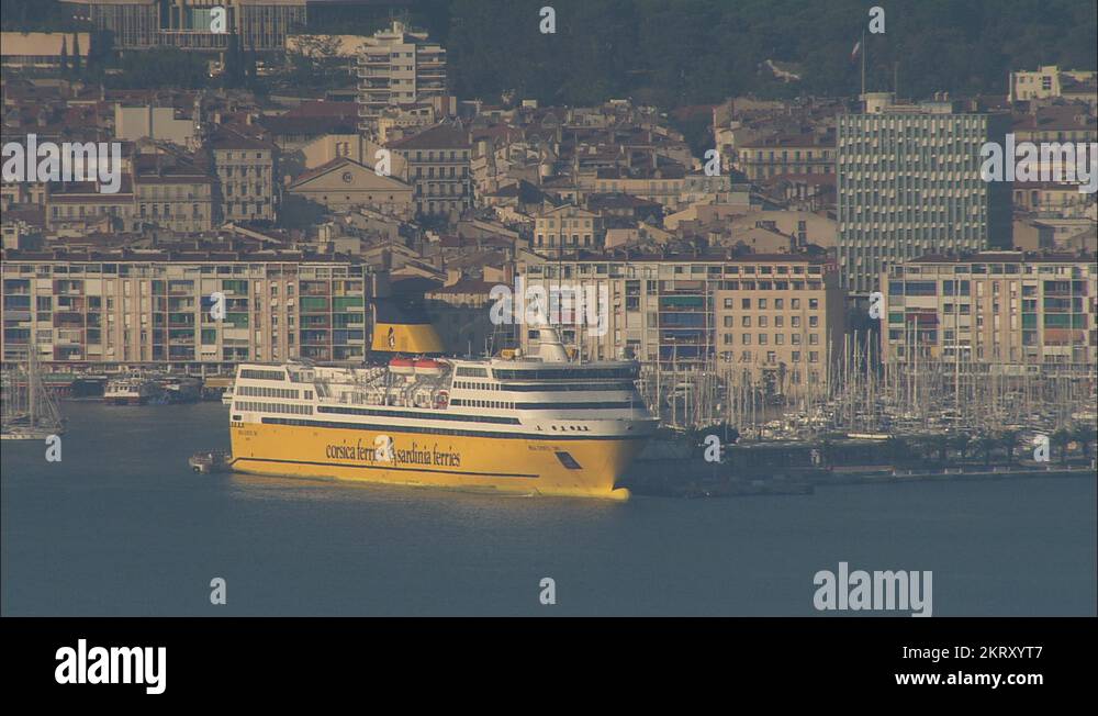 AERIAL France-Toulon Naval Base From Edge Of Exclusion Zone Stock Video ...