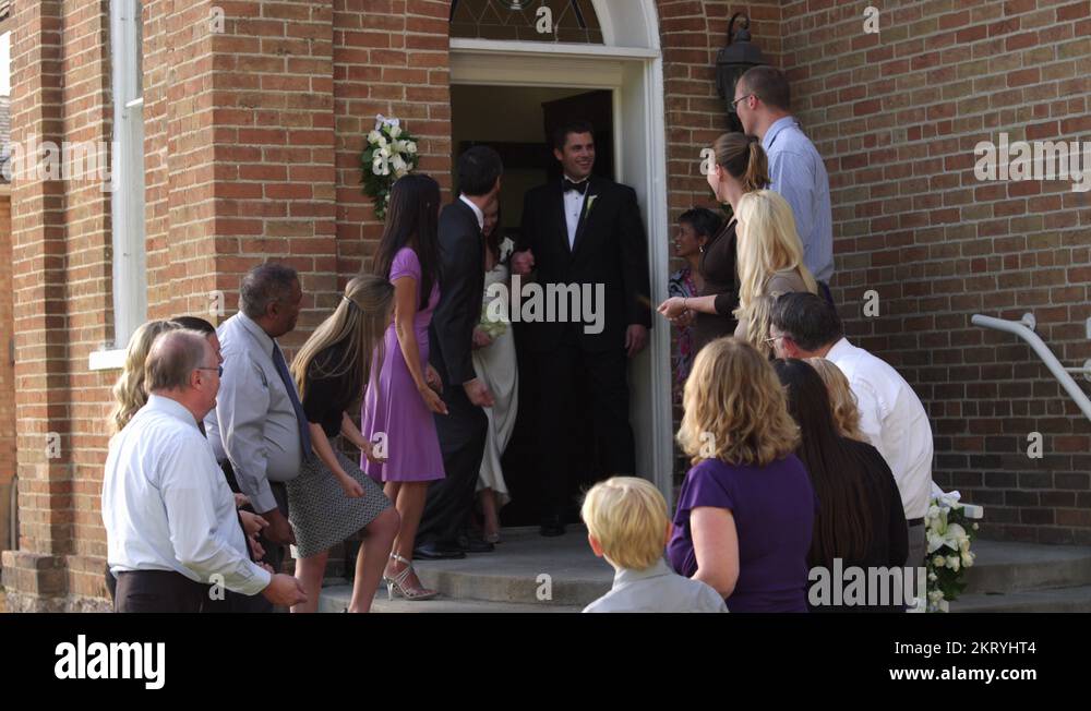 Bride and groom walking out of church Stock Videos & Footage - HD and ...