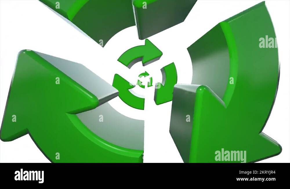 Rotating Recycle Recycling symbol logo animation Stock Video Footage ...