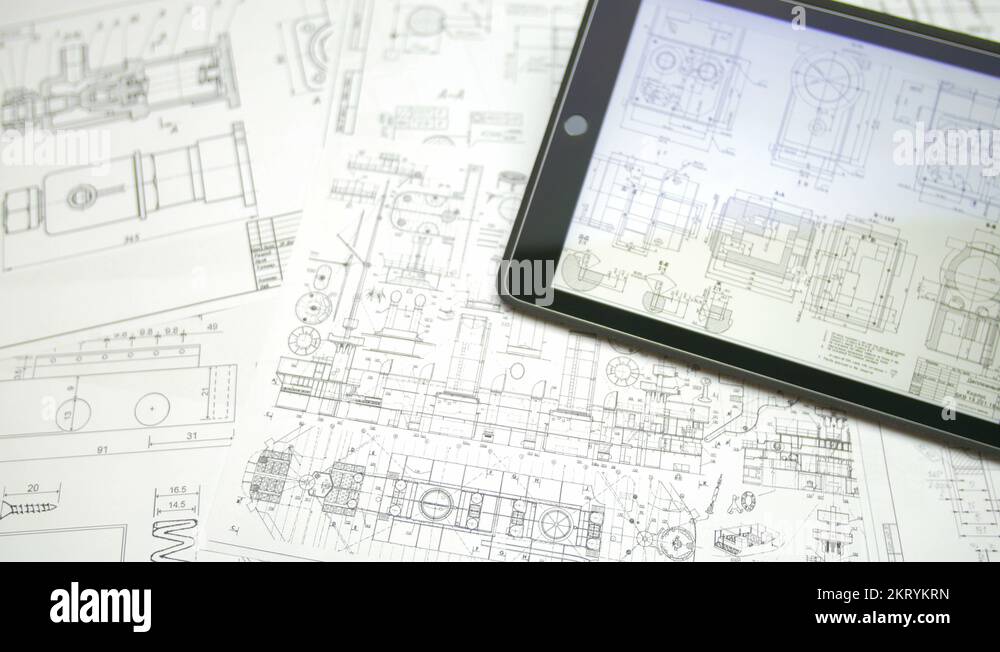Engineering diagram blueprint paper Stock Videos & Footage - HD and 4K ...