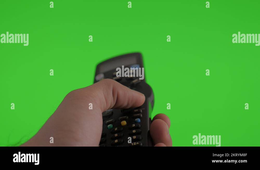 Remote control channel changing on green screen 4K 3840X2160 UltraHD ...