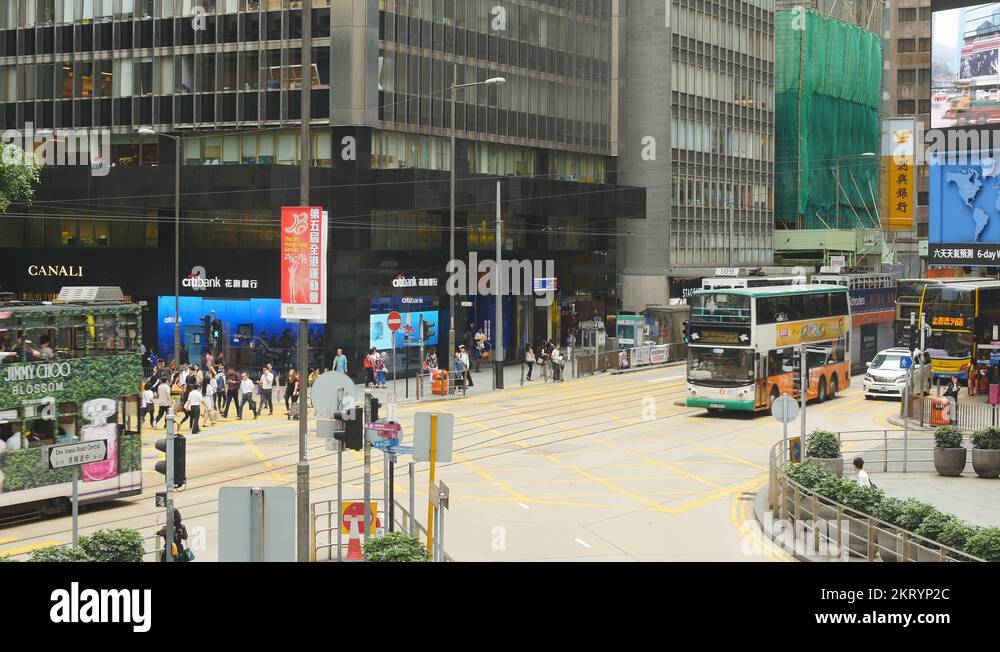 Long line of traffic at peak time in Hong Kong 4K Stock Video Footage ...