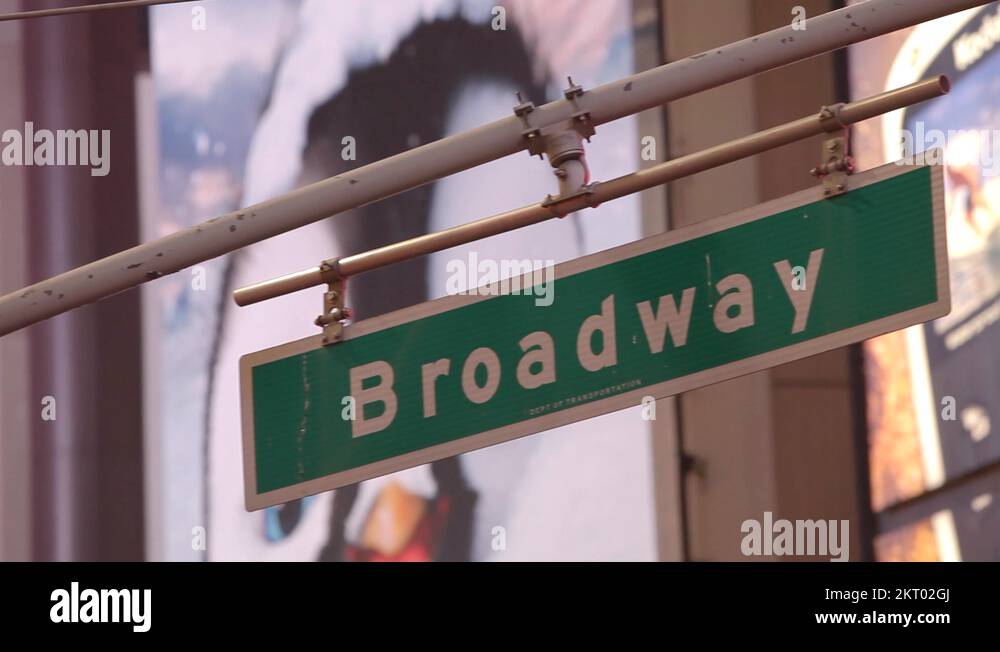 Broadway and one way traffic sign Stock Videos & Footage - HD and 4K ...