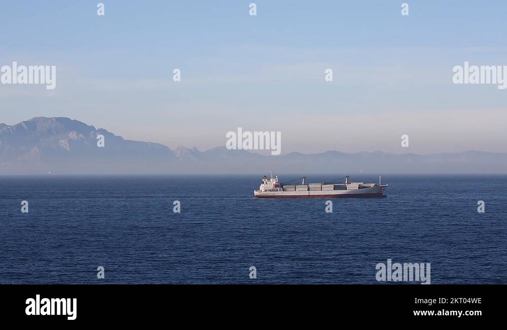 Container Ship - Strait of Gibraltar Stock Video Footage - Alamy