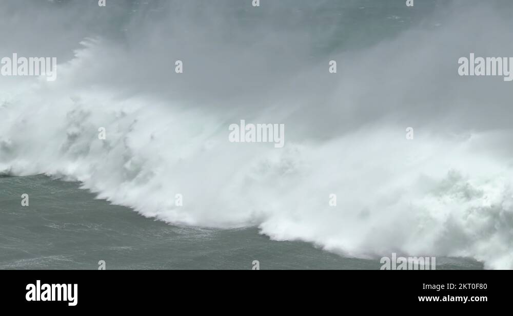 Massive Hurricane Waves Break Ashore Huge Swells Stock Video Footage ...