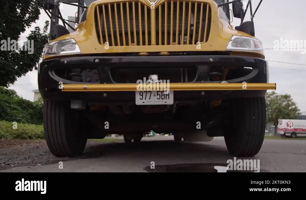 Crane Up Front of School Bus Stock Video Footage - Alamy