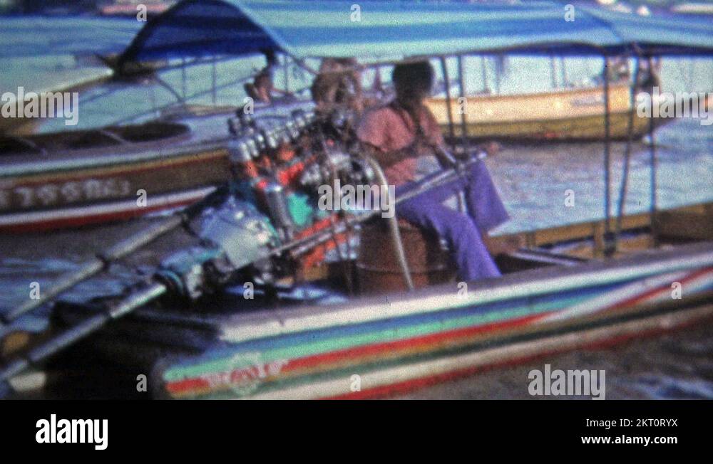 SINGAPORE 1973: Fast boat ride thru rural Southeast Asian waterway ...