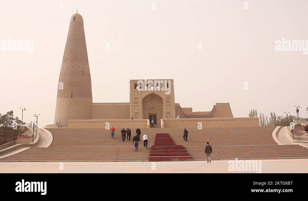 Emin Minaret Mosque, Turpan, Xinjiang, China Stock Video Footage - Alamy