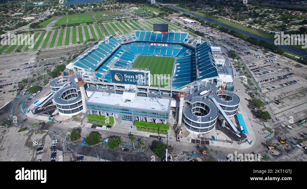 Sun Life Stadium Logo Aerial View Of Brand New Sun Life Stadium In 4K