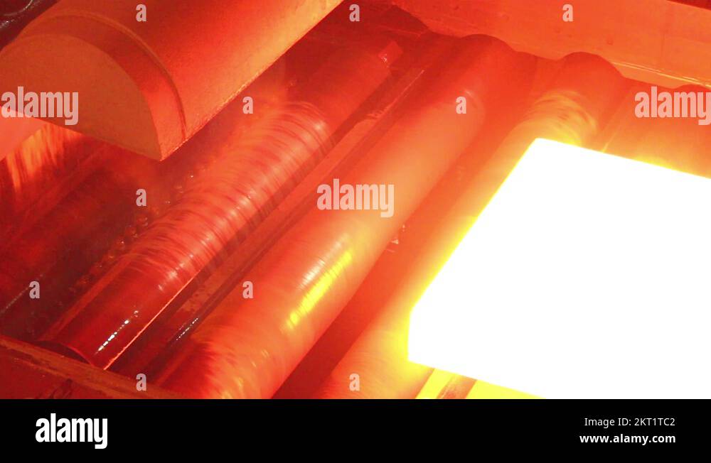 Hot slab are moving in mill, Production of steel plants that look very ...