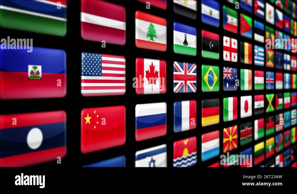 Colorful world flags, zoom out. Loopable. More colors in my portfolio ...
