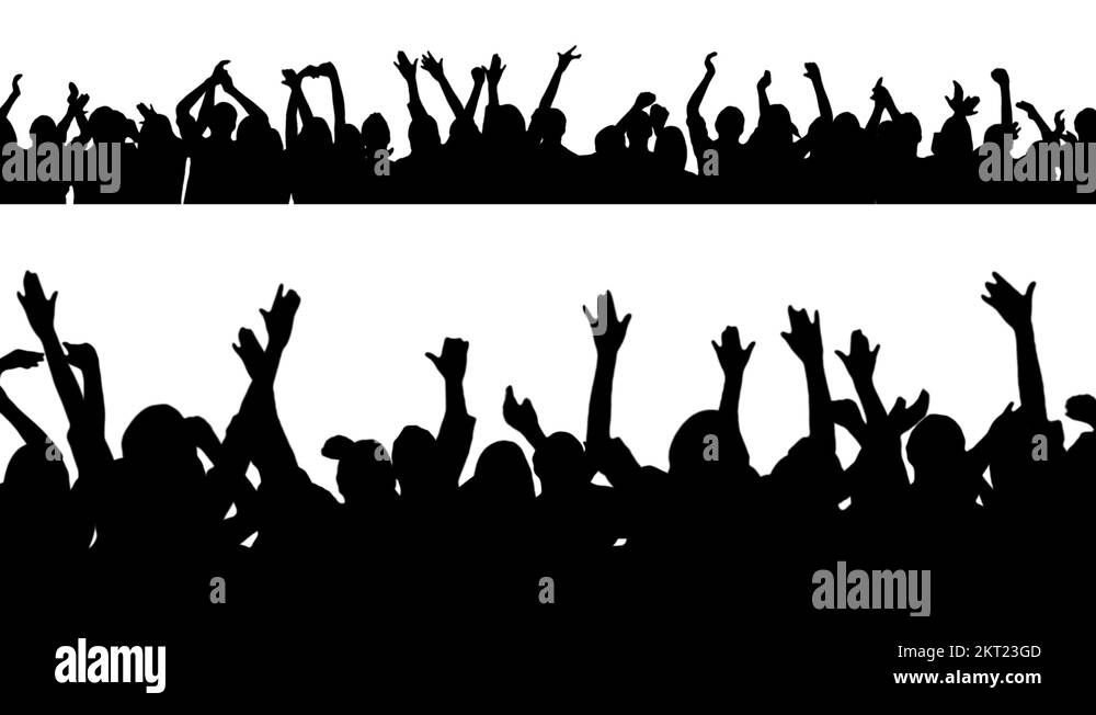 Crowd clapping and cheering. 2 in 1. Alpha matte Stock Video Footage ...