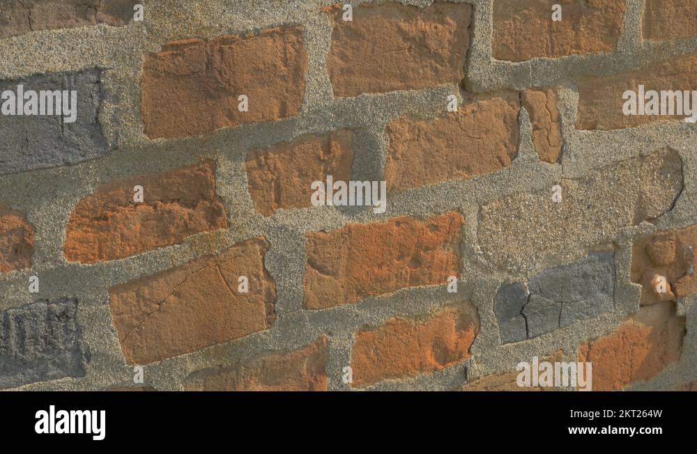 Brick wall damage 4K 2160p UHD video - Old brick wall panning 4K ...