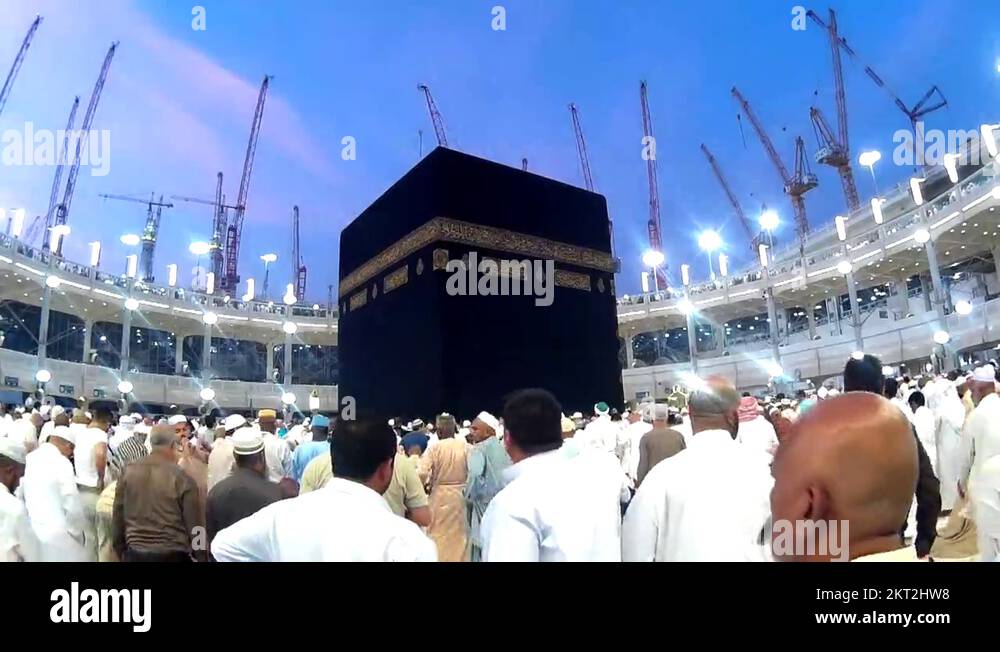 Pilgrims in front of Kaaba inside Masjidil Haram Stock Video Footage ...