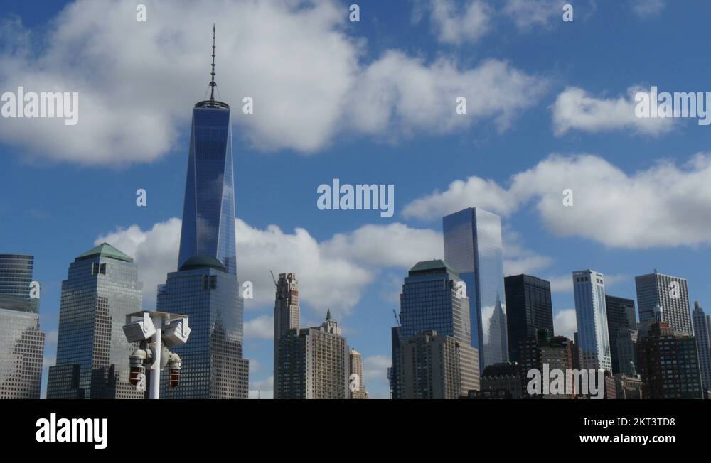 Manhattan Skyline New York view from moving boat 4K UHD Stock Video ...