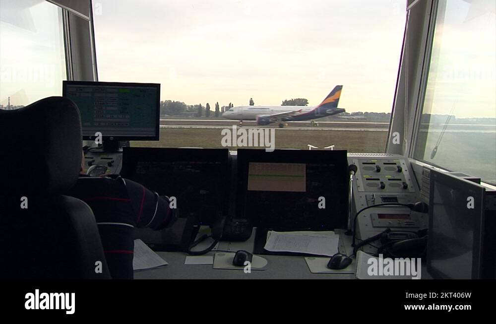 International airport flight control tower safe order flow air traffic ...