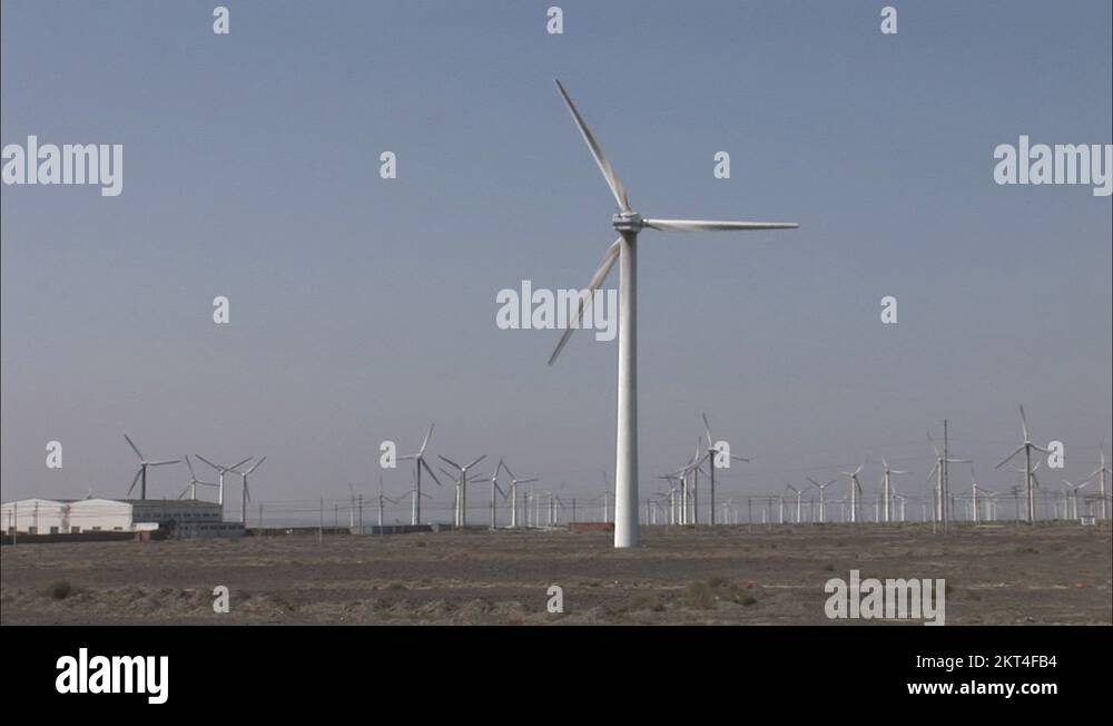 Chinese wind farm, Xinjiang, China Stock Video Footage - Alamy