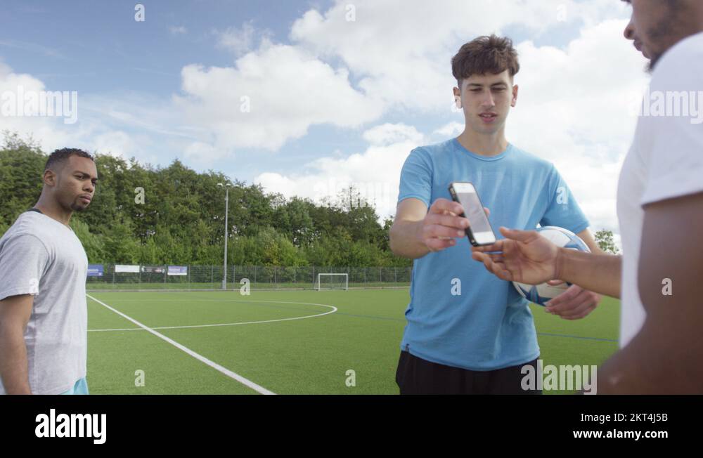4K Talented young soccer players showing off their ball skills ...