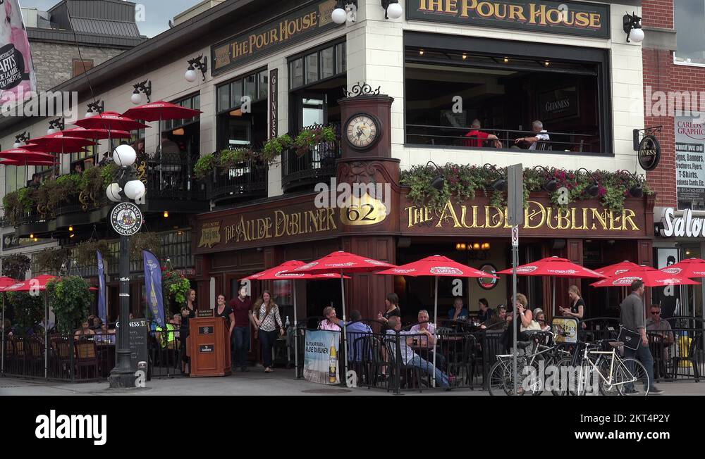 The Auld Dubliner restaurant, Byward Market, Ottawa, Canada Stock Video ...