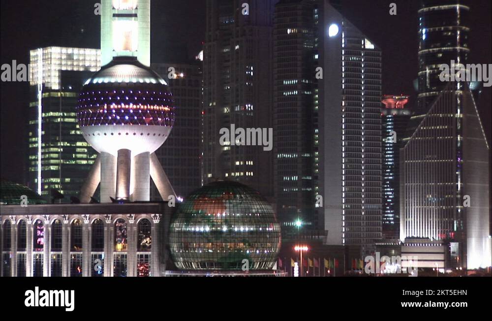 Oriental Pearl Tower in neon lights, China Stock Video Footage - Alamy